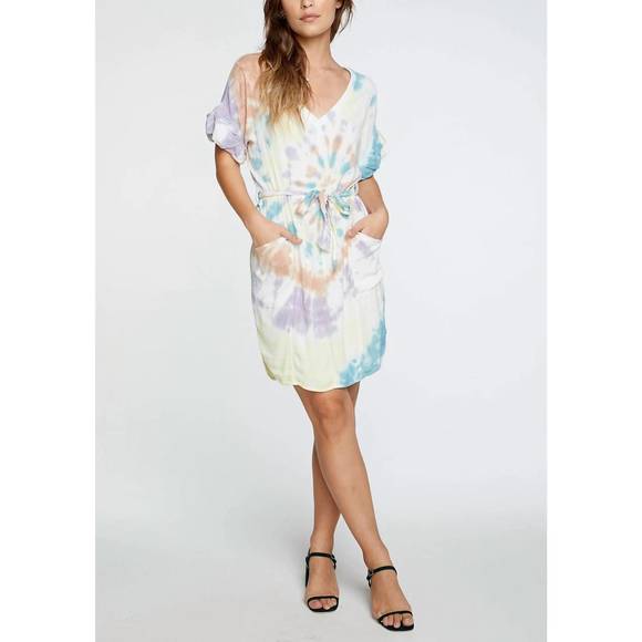 Chaser | Dresses | New Chaser Heirloom Wovens Short Sleeve Tie Waist ...